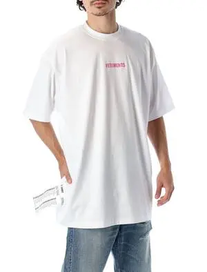 Vetements Logo Label T-Shirt - White Hot Pink | Editorialist
